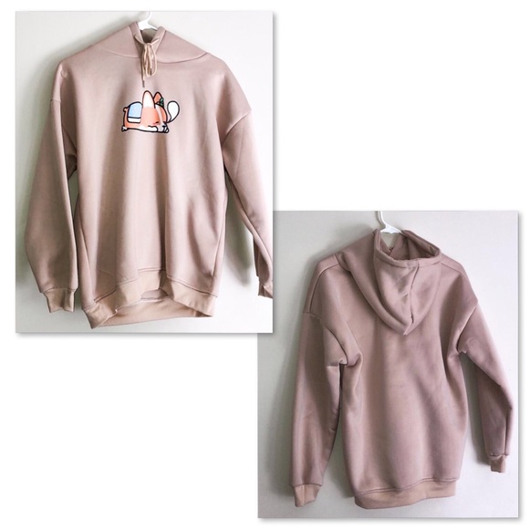Tops | Tancream Hoodie With Corgi In The Middle | Poshmark